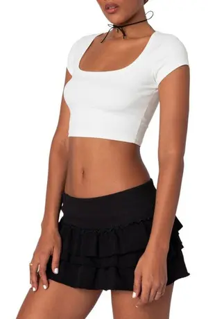 EDIKTED Ricki Crop T-shirt - White