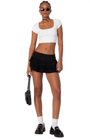 EDIKTED Ricki Crop T-shirt - White
