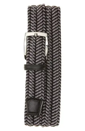 Torino Herringbone Woven Belt - Black/grey