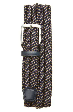 Torino Herringbone Woven Belt - Navy/khaki
