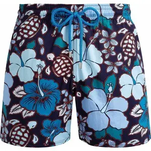 Vilebrequin Printed Stretch Swim Trunks - Minuit