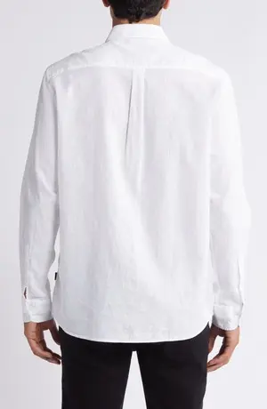 7 For All Mankind Solid Cotton & Linen Button-up Shirt - White