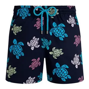 Vilebrequin Printed Stretch Swim Trunks - Navy