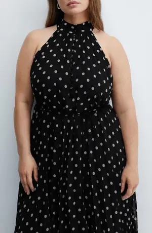Mango Adela Tie Waist Midi Dress