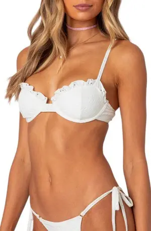 EDIKTED Eyelet Underwire Bikini Top