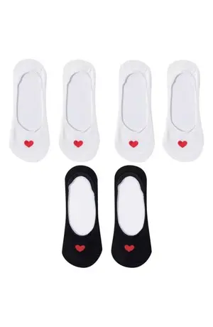 HIGH HEEL JUNGLE Assorted 3-pack No Show Socks - Black White