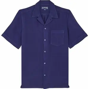 VILEBREQUIN Solid Linen Bowling Shirt