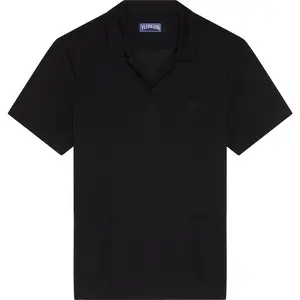 Vilebrequin Tencel Polo Shirt Solid - Black