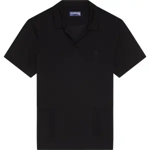 Vilebrequin Tencel Polo Shirt Solid - Black