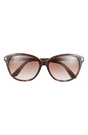 TOM FORD Karmen Round Sunglasses - Havana/gradient Brown Lenses