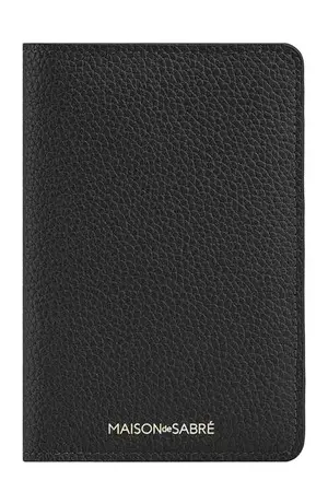 MAISON DE SABRE Leather Passport Holder - Black Caviar