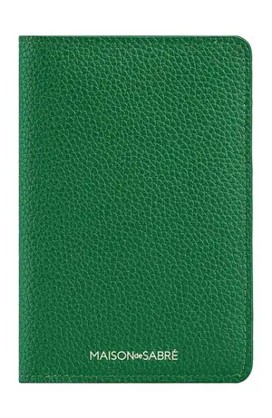 MAISON DE SABRE Leather Passport Holder - Emerald Green