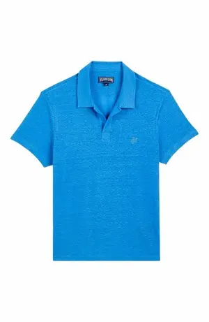 Vilebrequin Solid Linen Jersey Polo Faience
