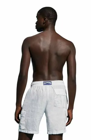 Vilebrequin Linen Cargo Bermuda Shorts - Blanc