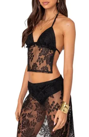 EDIKTED Bess Lace Halter Top
