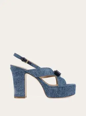 FERRAGAMO Vara Bow Platform Sandal - Blue
