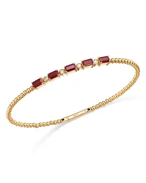 Bloomingdale'S Ruby And Diamond Bangle - Red/gold