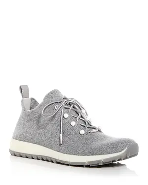 JIMMY CHOO Veles Embellished Knit Sneakers - Ash Mix