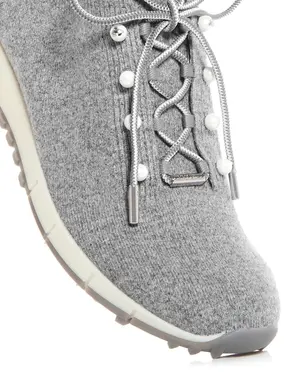 JIMMY CHOO Veles Embellished Knit Sneakers - Ash Mix