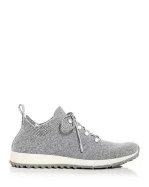 JIMMY CHOO Veles Embellished Knit Sneakers - Ash Mix