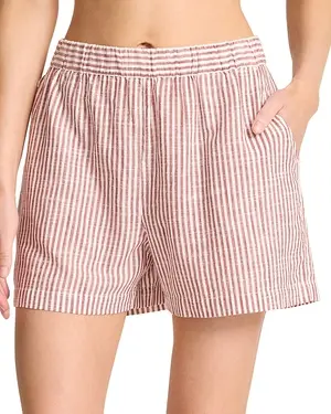 Tommy Bahama Shoreline Striped Shorts Swim Cover-up - Deep Sienna