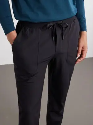 Lululemon Abc Tapered Recycled-warpstreme™ Drawstring Trousers - Black