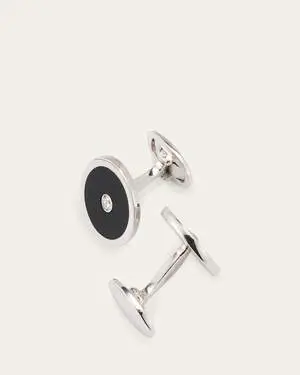 JAN LESLIE Onyx And Diamond Cufflinks