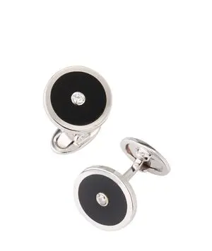 JAN LESLIE Onyx And Diamond Cufflinks