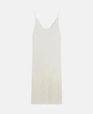 Stella McCartney Open-knit Fringe Midi Dress - Cream