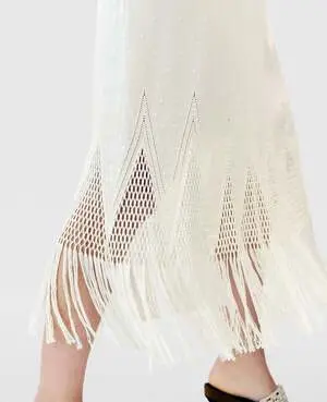Stella McCartney Open-knit Fringe Midi Dress