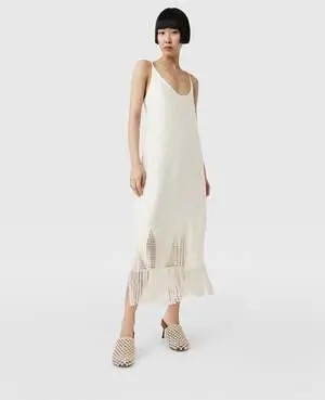 Stella McCartney Open-knit Fringe Midi Dress