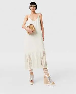 Stella McCartney Open-knit Fringe Midi Dress