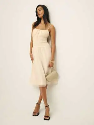 REFORMATION Laly Sleeveless Midi Dress - Ivory