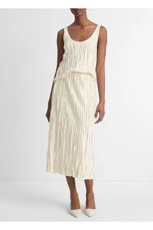 Vince Crushed Satin Bias Skirt