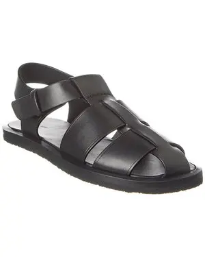 THE ROW The Row Fisherman Crepe Leather Sandal - Black