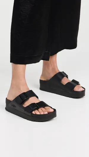 BIRKENSTOCK Arizona Platform Flex Exquisite Sandals - Black