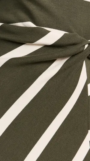 Tanya Taylor Striped Cody Dress - Army/cream