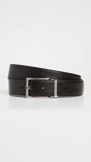 FERRAGAMO Saddle Stamp Reversible Belt - Nero/hickory