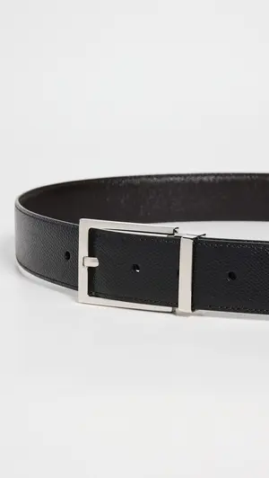 FERRAGAMO Saddle Stamp Reversible Belt - Nero/hickory