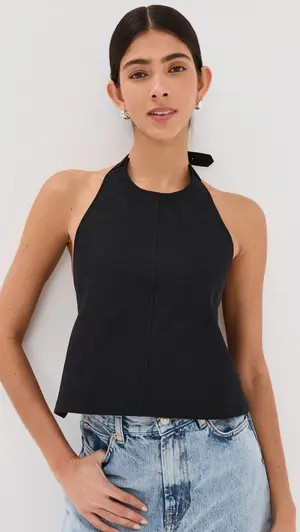 Wardrobe.NYC Drill Backless Halter Top