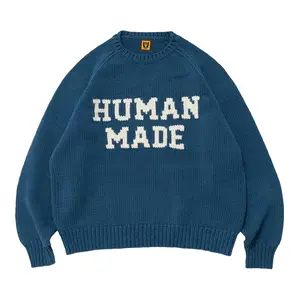 HUMAN MADE Raglan Knit Sweater - Blue