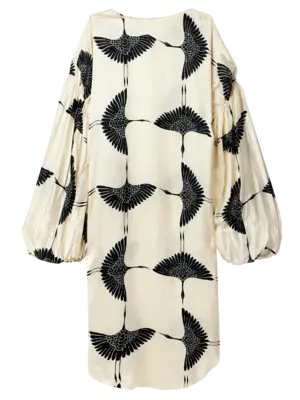 Khaite KHAITE Zelma Printed Satin Midi Dress Yellow