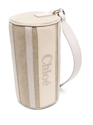 Chloé Logo-embroidered Linen Crossbody Bag