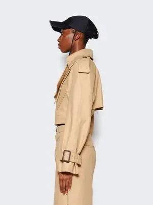 Wardrobe.NYC WARDROBE.NYC Cropped Trench Coat Khaki