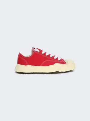 Mihara Yasuhiro Hank Og Sole Canvas Low-top Sneakers - Red