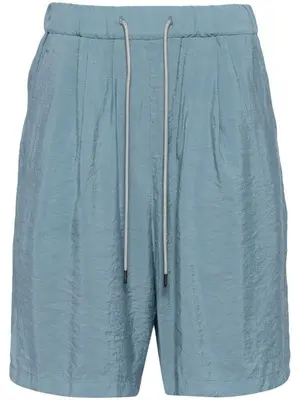 Attachment Drawstring-waist Straight-leg Shorts