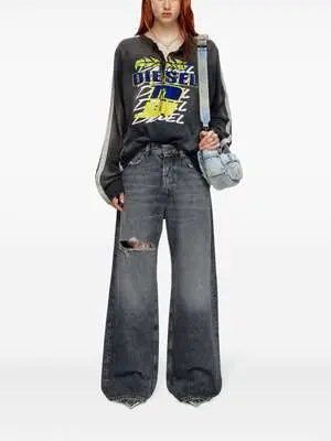 DIESEL® 1996 D-sire Low-rise Wide-leg Jeans - Grey