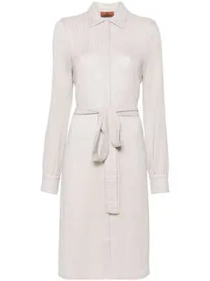 Missoni Lamé-effect Belted Shirtdress - Neutrals