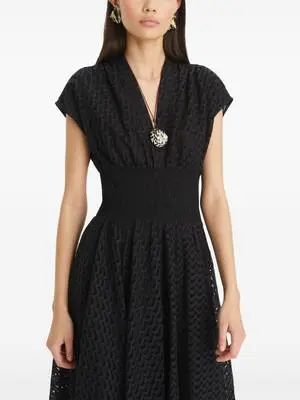Tory Burch Embroidered Cotton Dress In Black - 86% Off | Editorialist