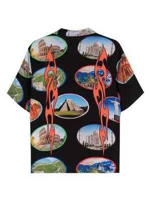 PLEASURES Seven Wonder-print Bowling Shirt